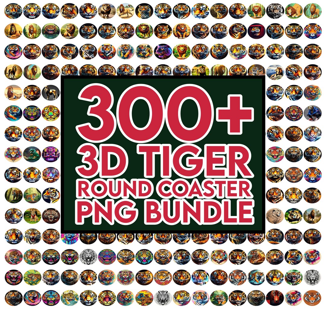300+ Tiger Coaster Png Bundle, Round Car Coaster Sublimation, Car ...