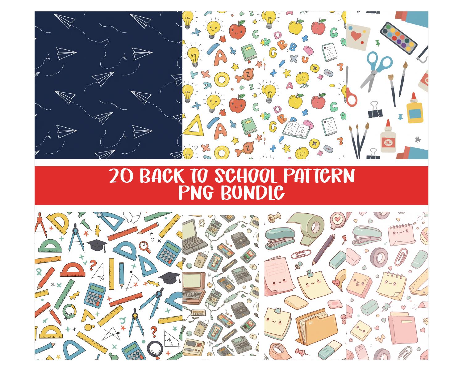 Back to School Digital Papers, Back to School Digital Patterns, BACK TO ...