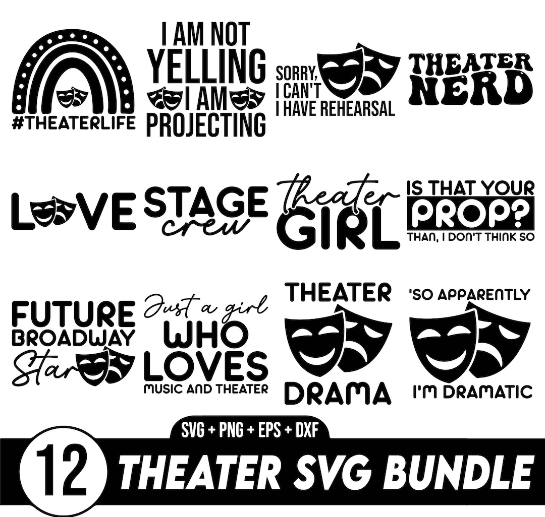 Theater SVG Bundle, Actor SVG, Theatre SVG Bundle, Actress Svg, Movie ...