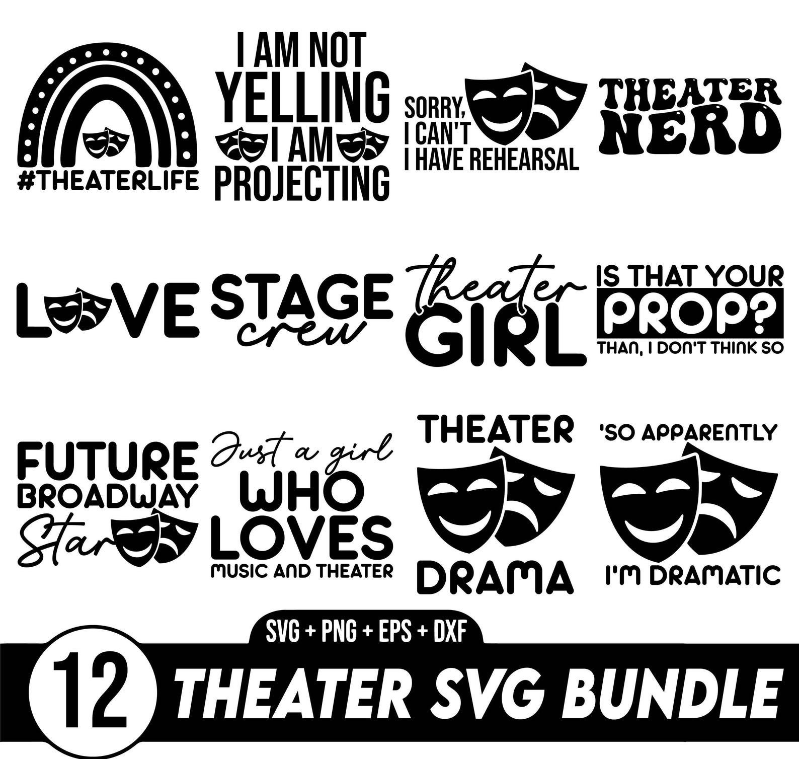 Theater SVG Bundle, Actor SVG, Theatre SVG Bundle, Actress Svg, Movie ...