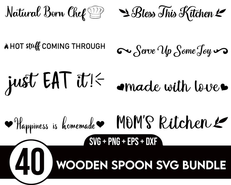 Wooden Spoon SVG, Funny Kitchen Quotes Svg, Spoon Handle Sayings Svg ...