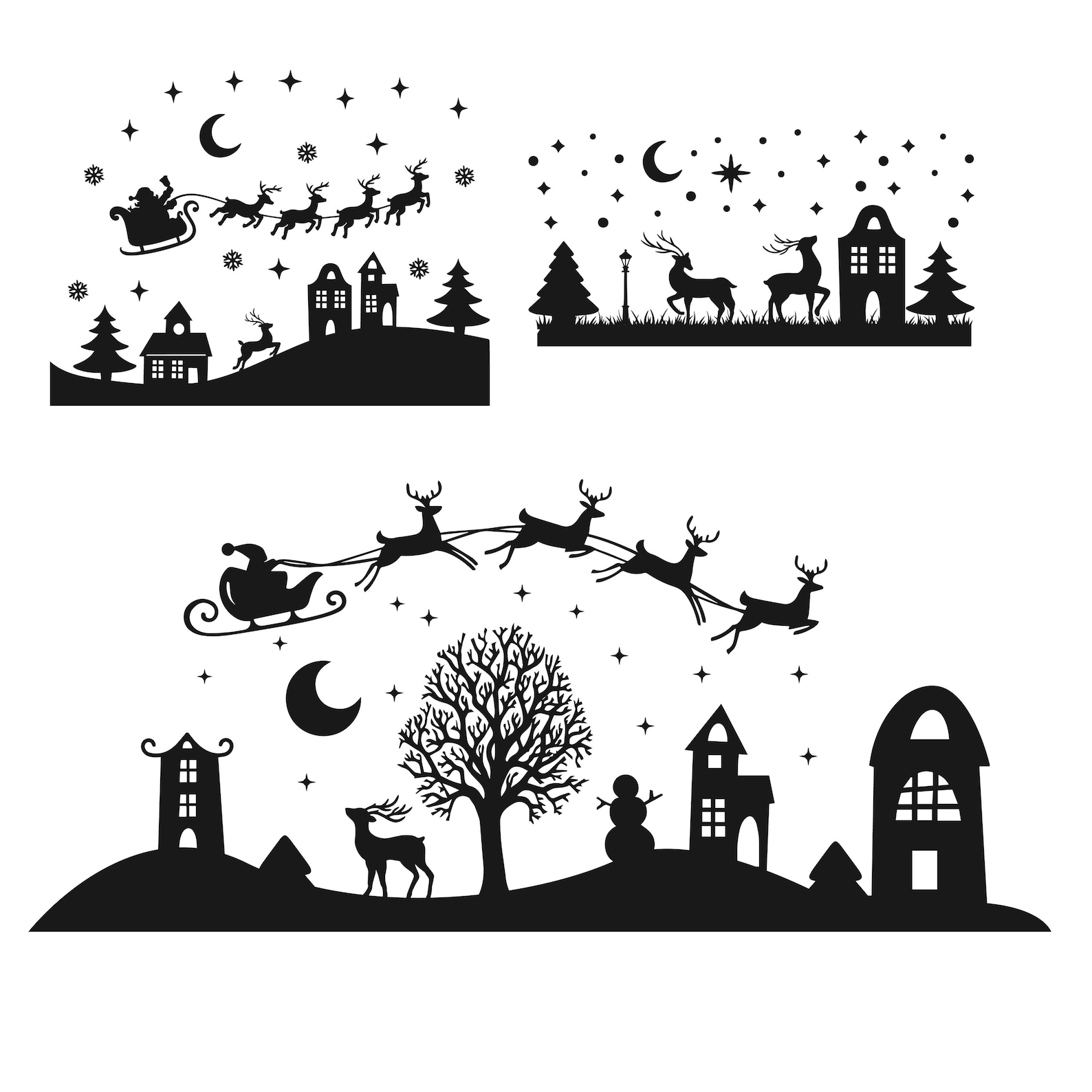 Christmas Scene Svg Bundle, Winter Scene Svg, Magical Christmas Scene ...