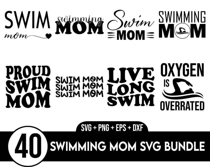 Swimming Mom SVG Bundle, Swimming Svg, Swim Mom Shirt Svg Png Dxf ...