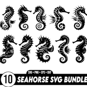 Seahorse SVG Bundle, Seahorse Monogram Svg, Seahorse Silhouette ...