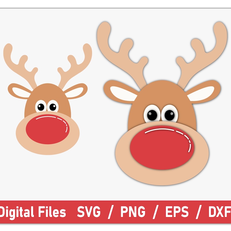 Reindeer Head Clip Art - Etsy