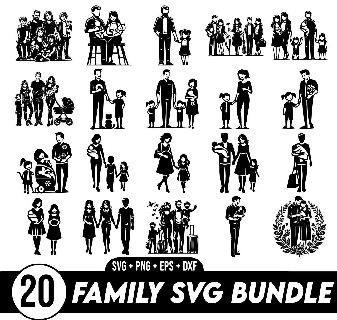Family SVG Bundle, Family Vector, Mom Dad Svg, Family Clipart, Family ...