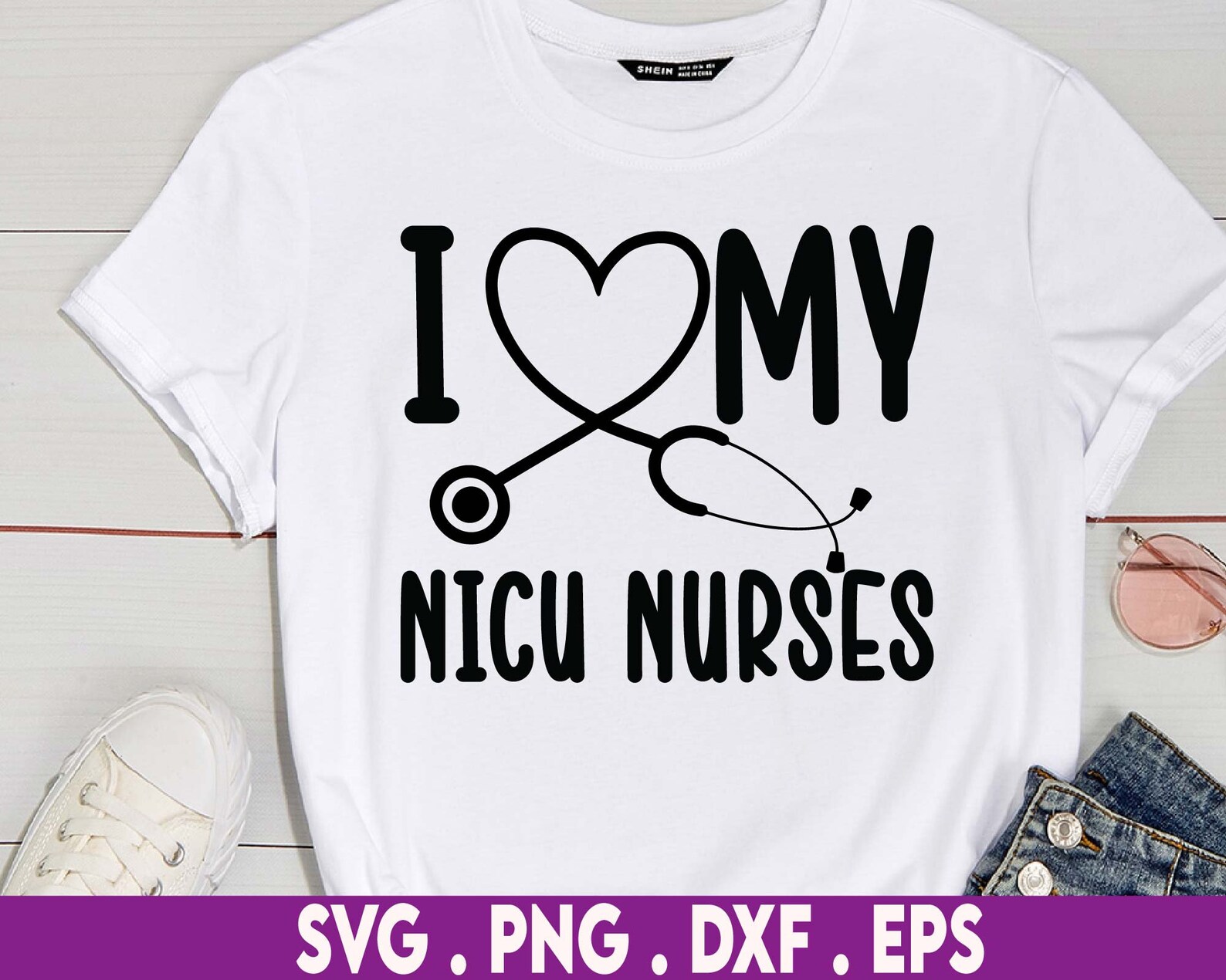 I Love My NICU Nurses - Stethoscope Heart - Instant Digital Download ...