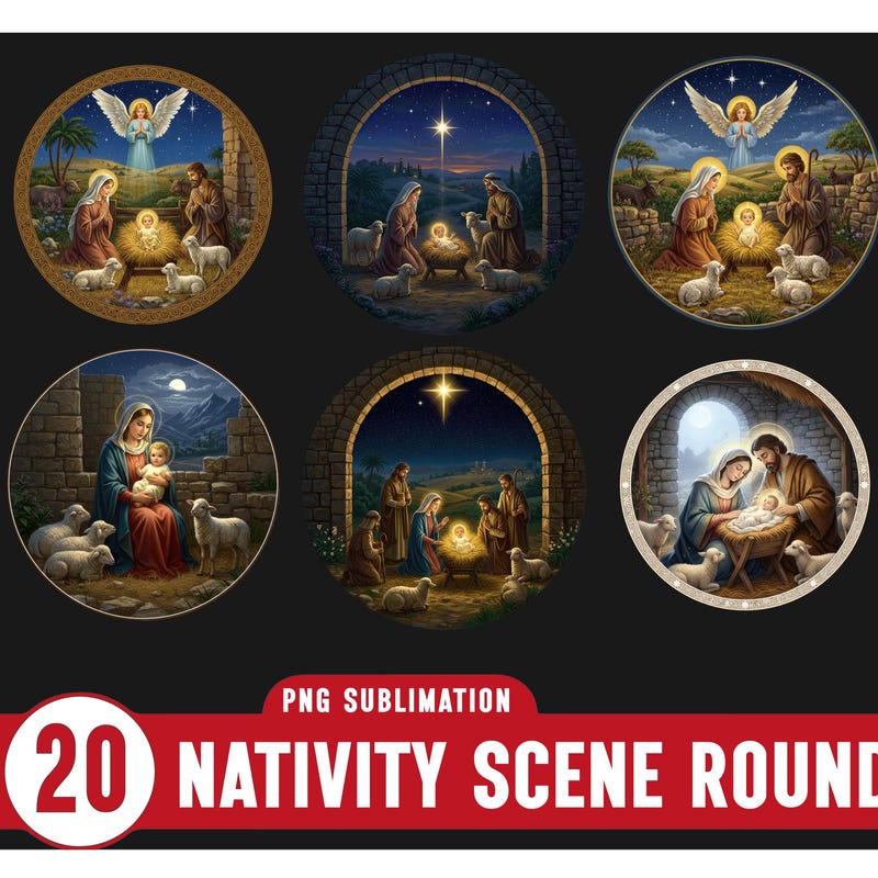 Nativity Round Digital - Etsy UK