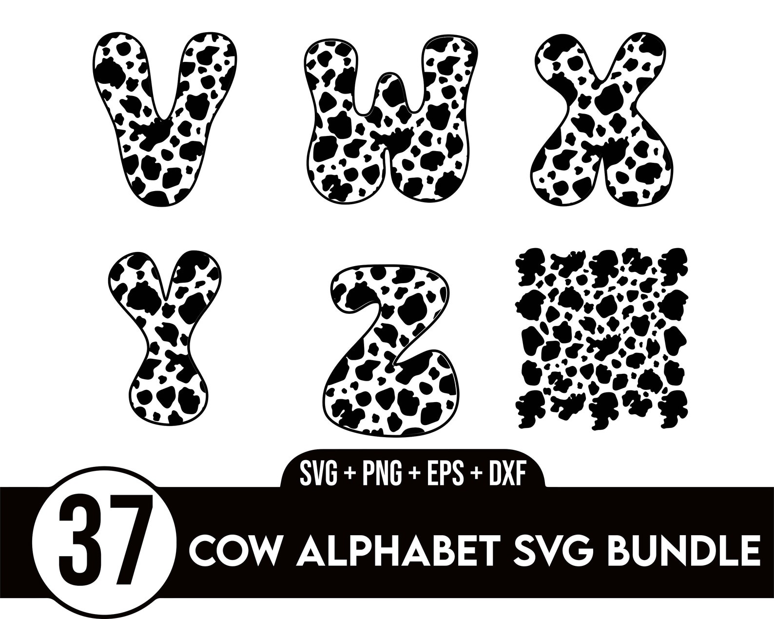 Cow Alphabet SVG Bundle, Cow Numbers Svg, Cow Letters Svg, Birthday Svg ...