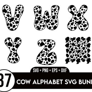 Cow Alphabet SVG Bundle, Cow Numbers Svg, Cow Letters Svg, Birthday Svg ...