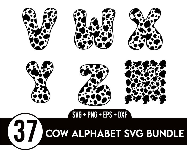 Cow Alphabet SVG Bundle, Cow Numbers Svg, Cow Letters Svg, Birthday Svg ...
