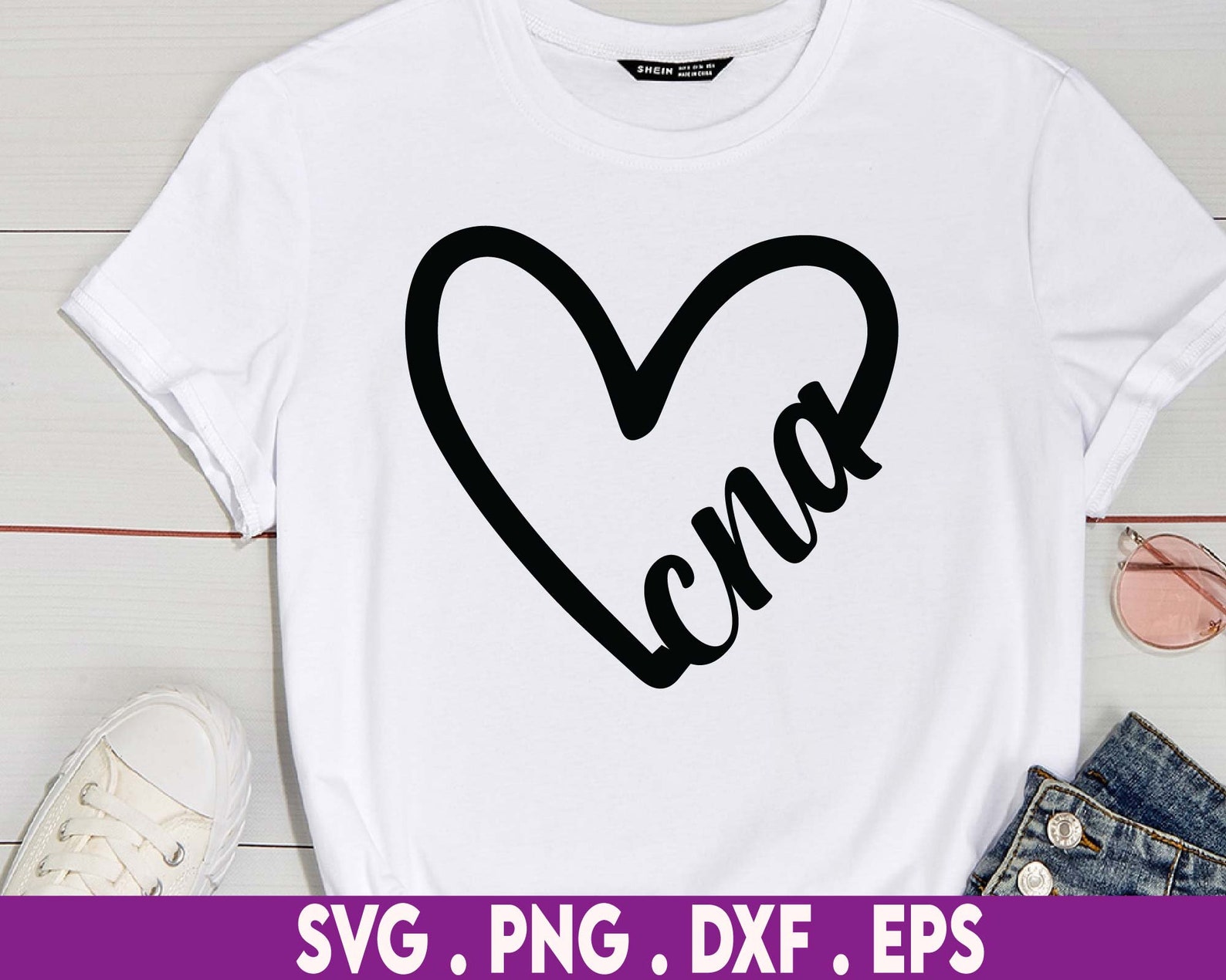 CNA Heart - Instant Digital Download - Svg, Png, Dxf, and Eps Files ...
