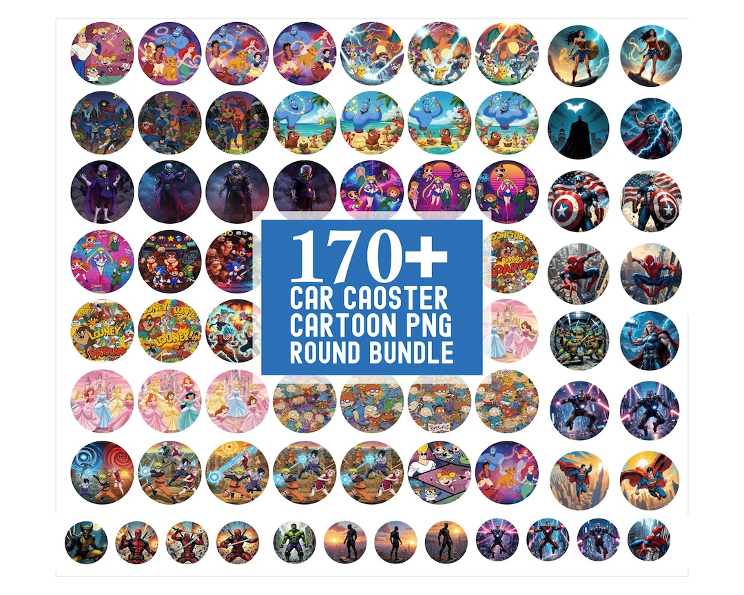 170+ Car Coaster Sublimation Bundle, Superhero Game Characters Coaster ...