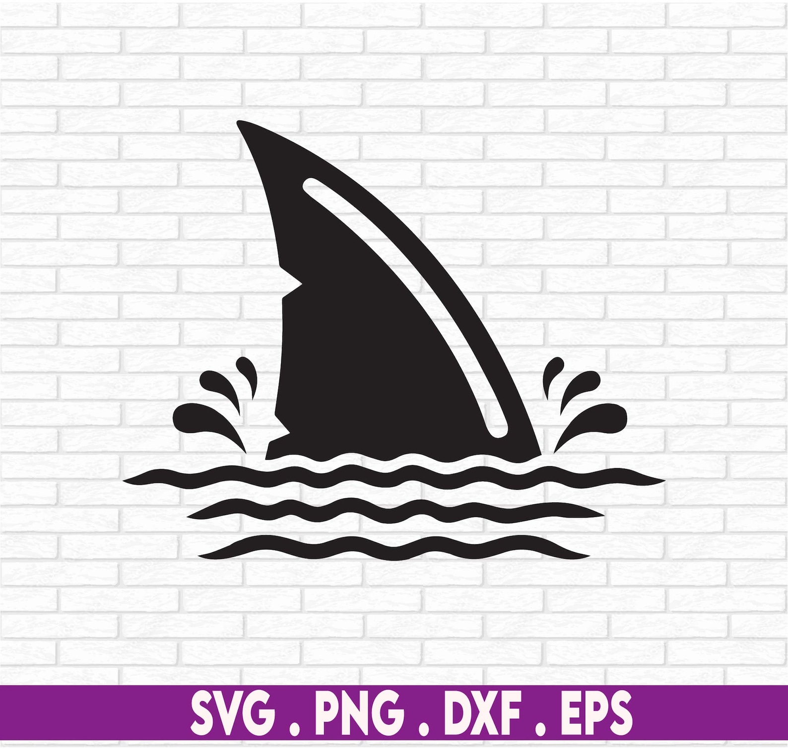 Shark Fin SVG Clip Art Cut File Silhouette Dxf Eps Png Jpg Instant ...