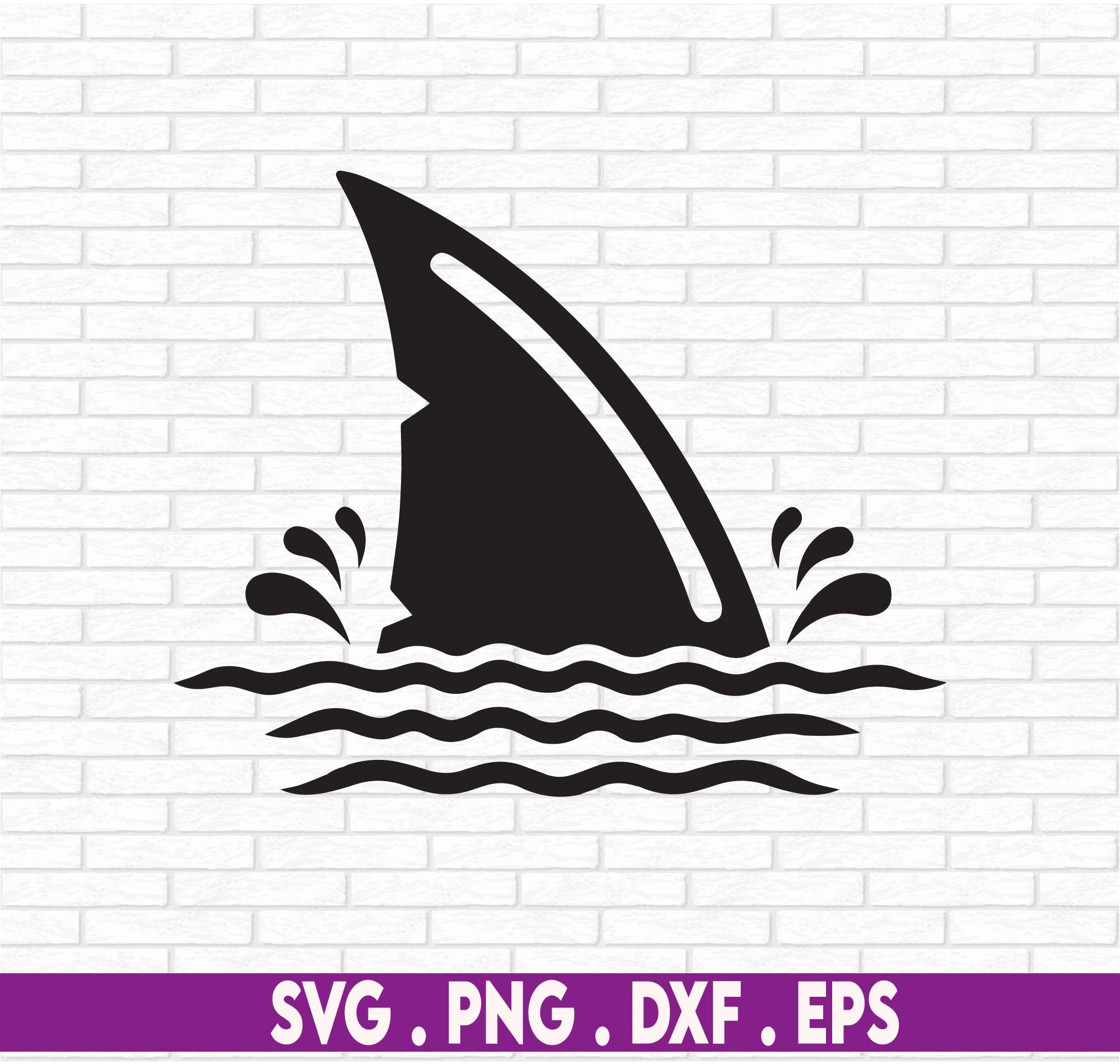 Shark Fin SVG Clip Art Cut File Silhouette Dxf Eps Png Jpg Instant ...