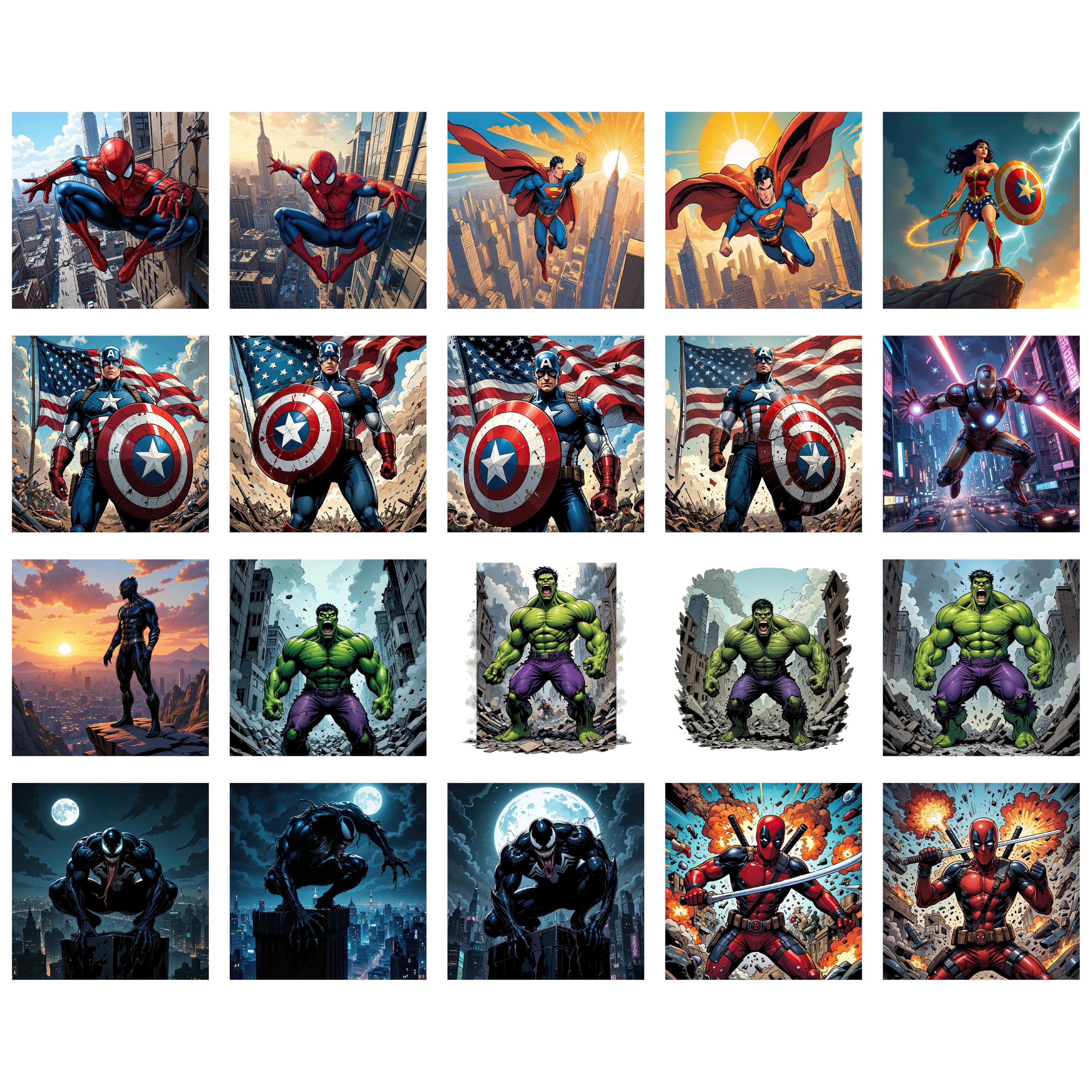 70 Superhero Square Coaster Bundle, Characters Coaster, Car Coasters ...