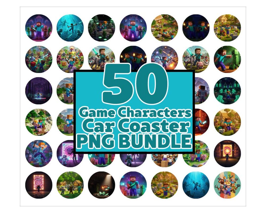 Game Characters Car Coaster Bundle, Cartoon Characters Coater ...