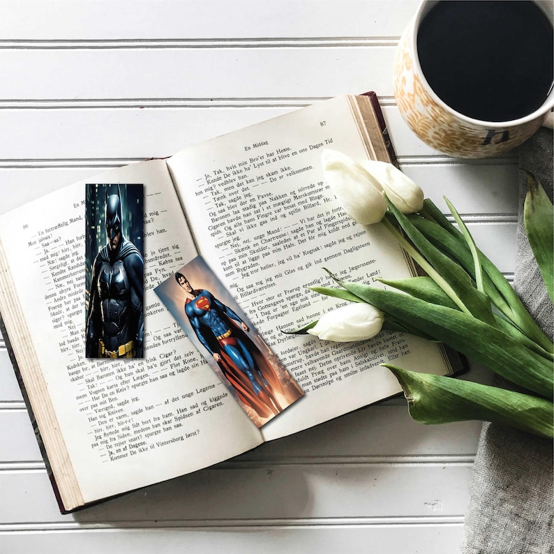 Superhero Bookmarks PNG Bundle, Superhero Printable Bookmarks, Comics ...
