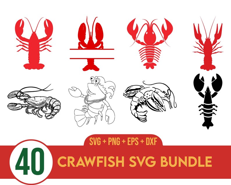 Crawfish SVG/PNG Bundle, Crawfish Boil SVG, Summer,bundle Monogram ...