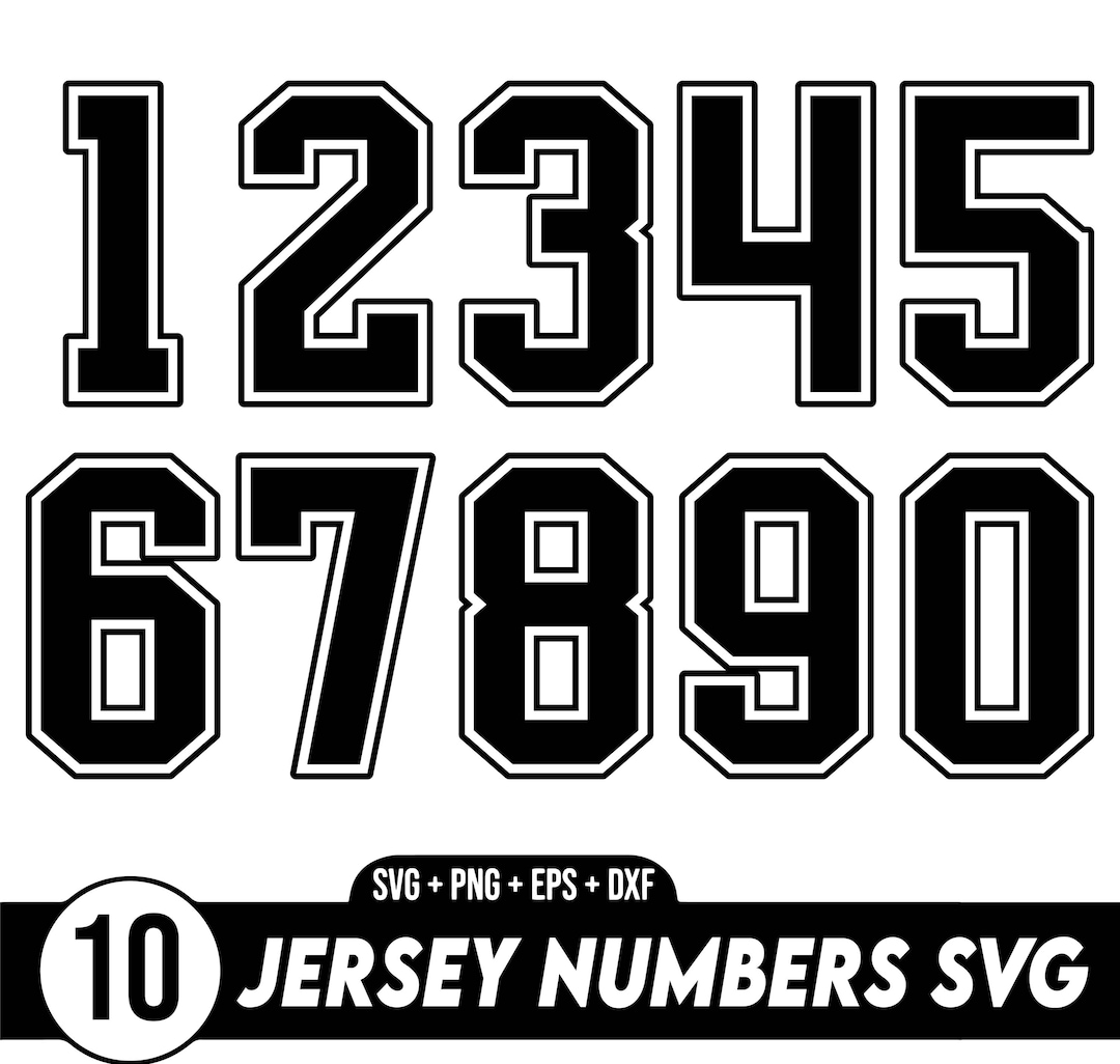 Jersey Numbers Svg Bundle, Sport Numbers SVG Bundle, Jersey Number ...