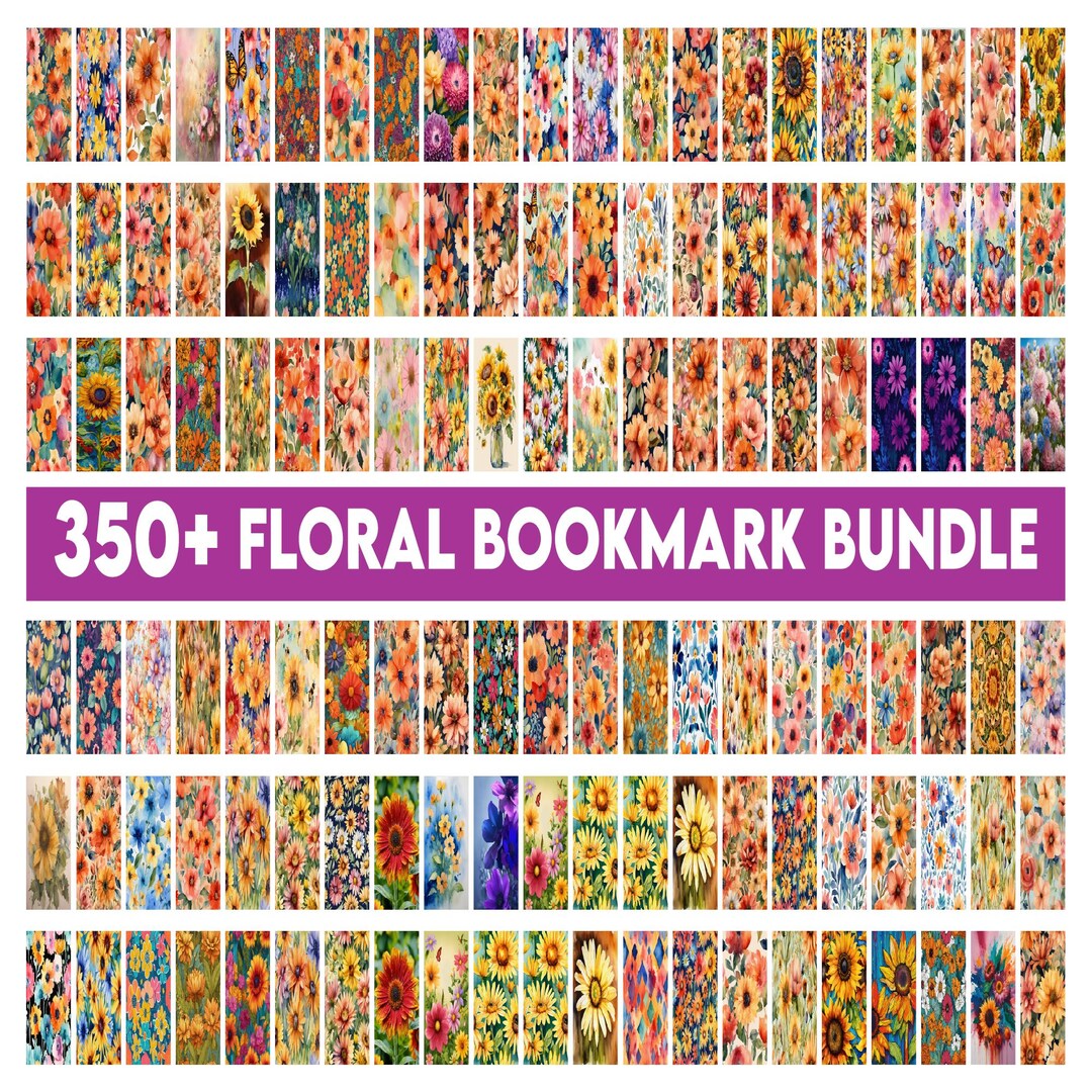 Flower Bookmark PNG Bundle, Rustic Flowers on Wood Printable Bookmarks ...