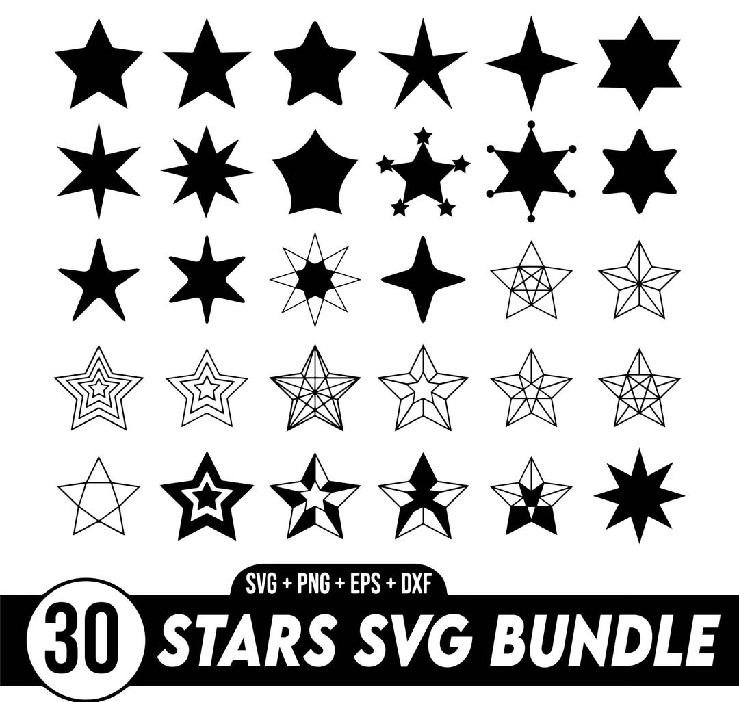 Star SVG Bundle, Star SVG, Christmas Star Svg, Night Star Svg, Shinning ...