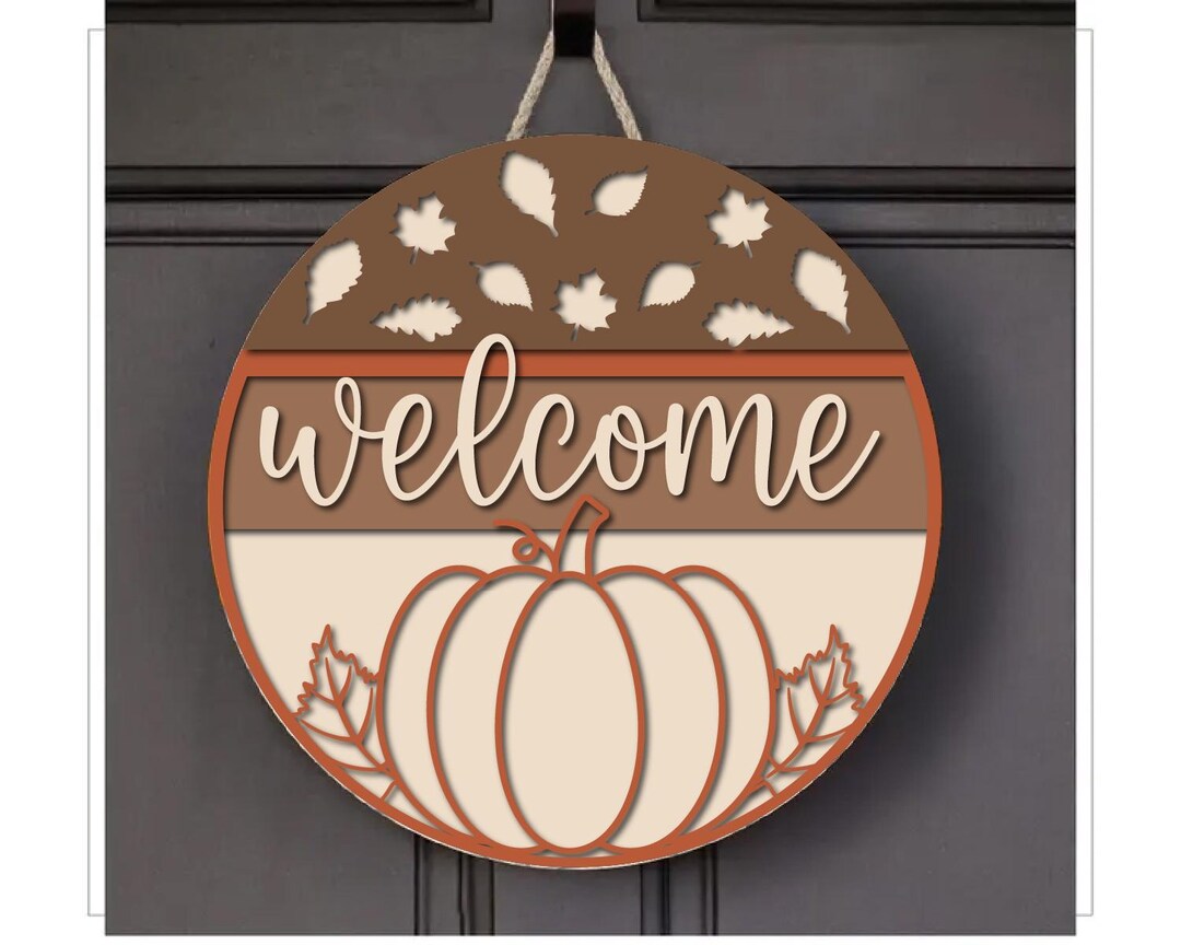 Welcome Sign Svg , Fall Door Sign, Glowforge Files, Hello Fall Sign Svg ...