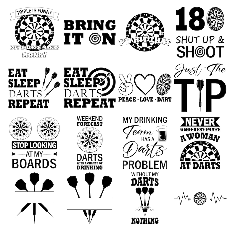 Darts Svg Bundle, Dart Player Svg, Dart Board Svg, Funny Dart Shirt Svg ...