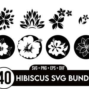 Hibiscus SVG Bundle, Hibiscus PNG Bundle, Hibiscus Clipart, Hibiscus ...