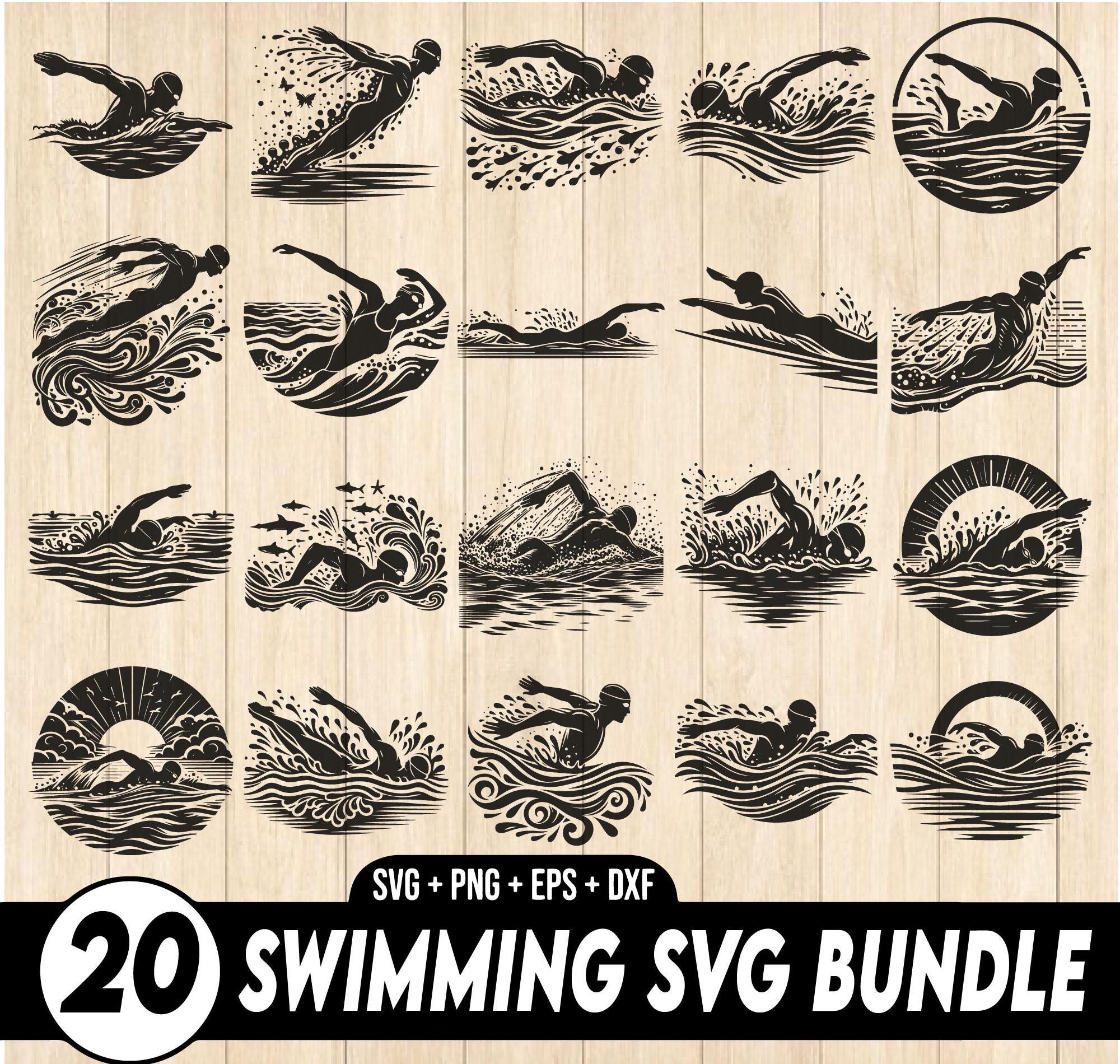 Swimmer Svg Bundle, Swimming Svg, Swimmer Silhouettes, Swimmer Clipart ...