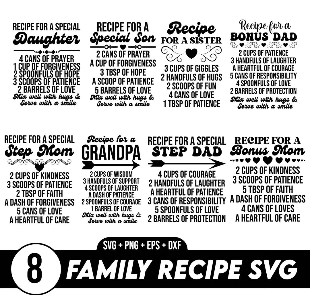Family Recipe Svg Bundle, Funny Kitchen Svg, Marriage Charcuterie Board ...