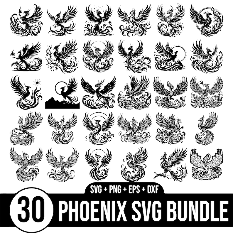 Phoenix SVG Bundle, Phoenix Svg, Phoenix Vector, Phoenix Birds, Phoenix ...