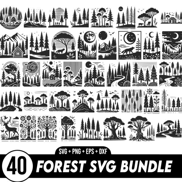Forest Landscape Svg - Etsy