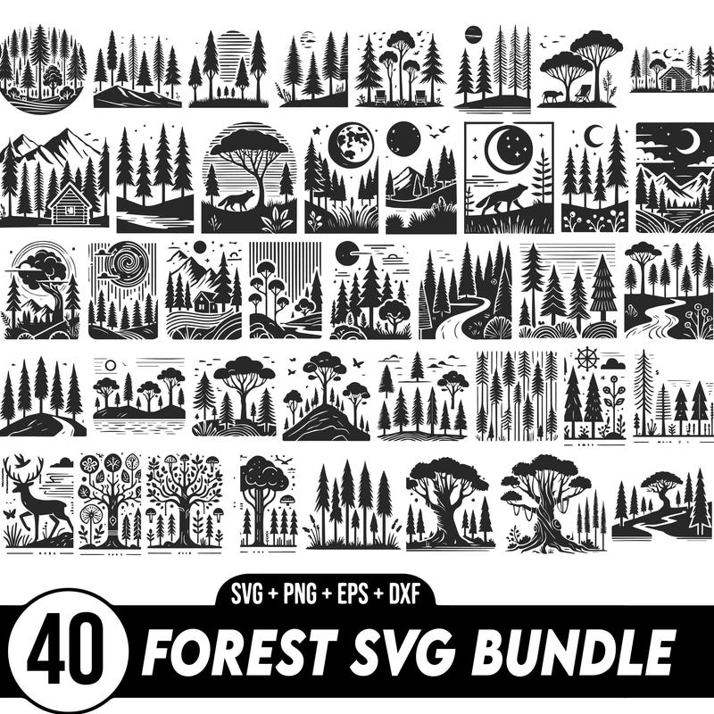 Forest Landscape Svg - Etsy