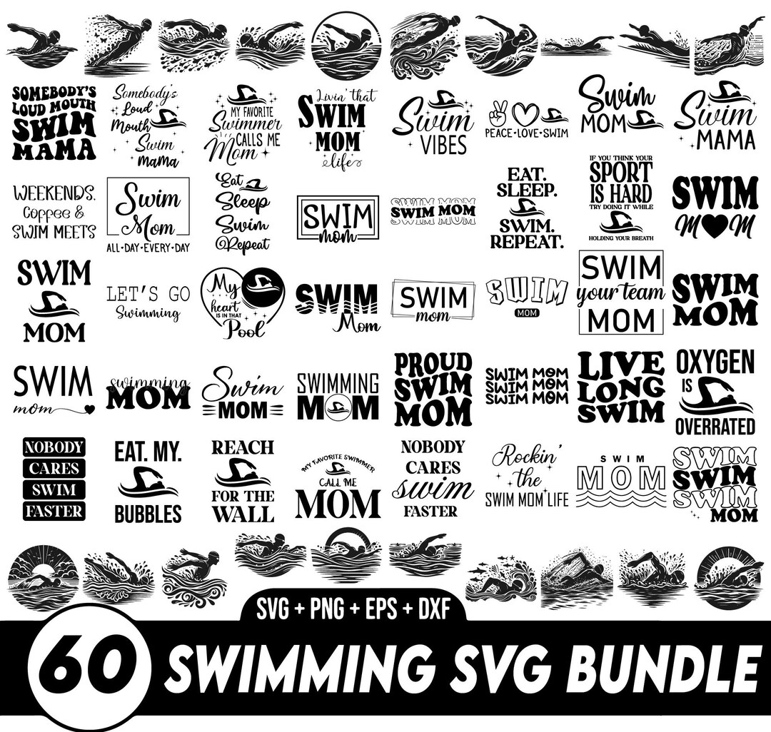 Swimming Svg Bundle, Swimmer Svg Bundle, Swim Svg, Swimming Quotes ...