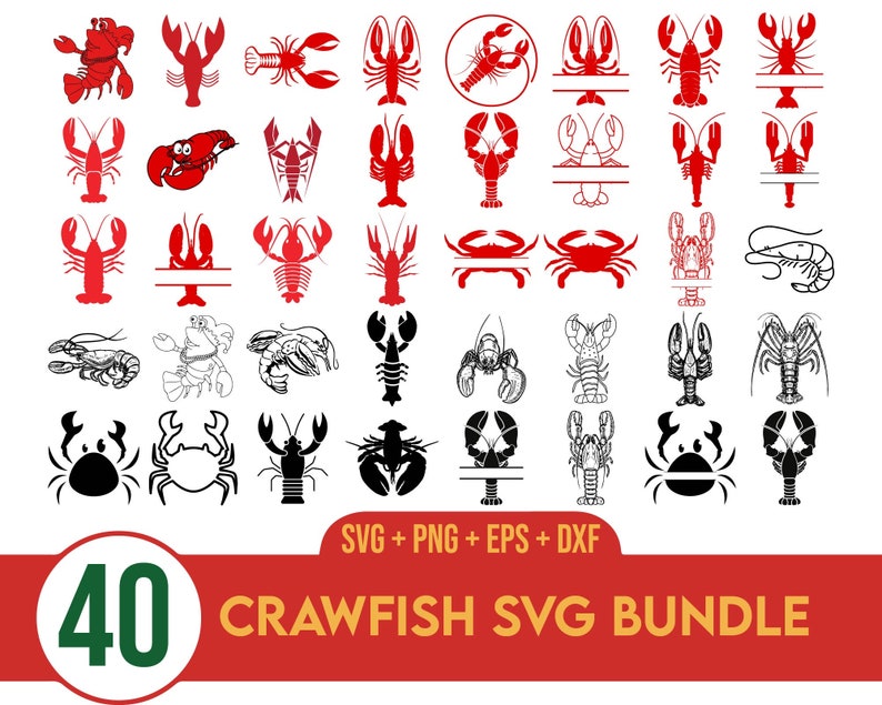 Crawfish SVG/PNG Bundle, Crawfish Boil SVG, Summer,bundle Monogram ...