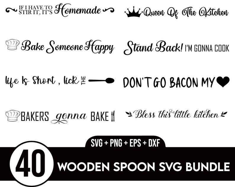 Wooden Spoon SVG, Funny Kitchen Quotes Svg, Spoon Handle Sayings Svg ...