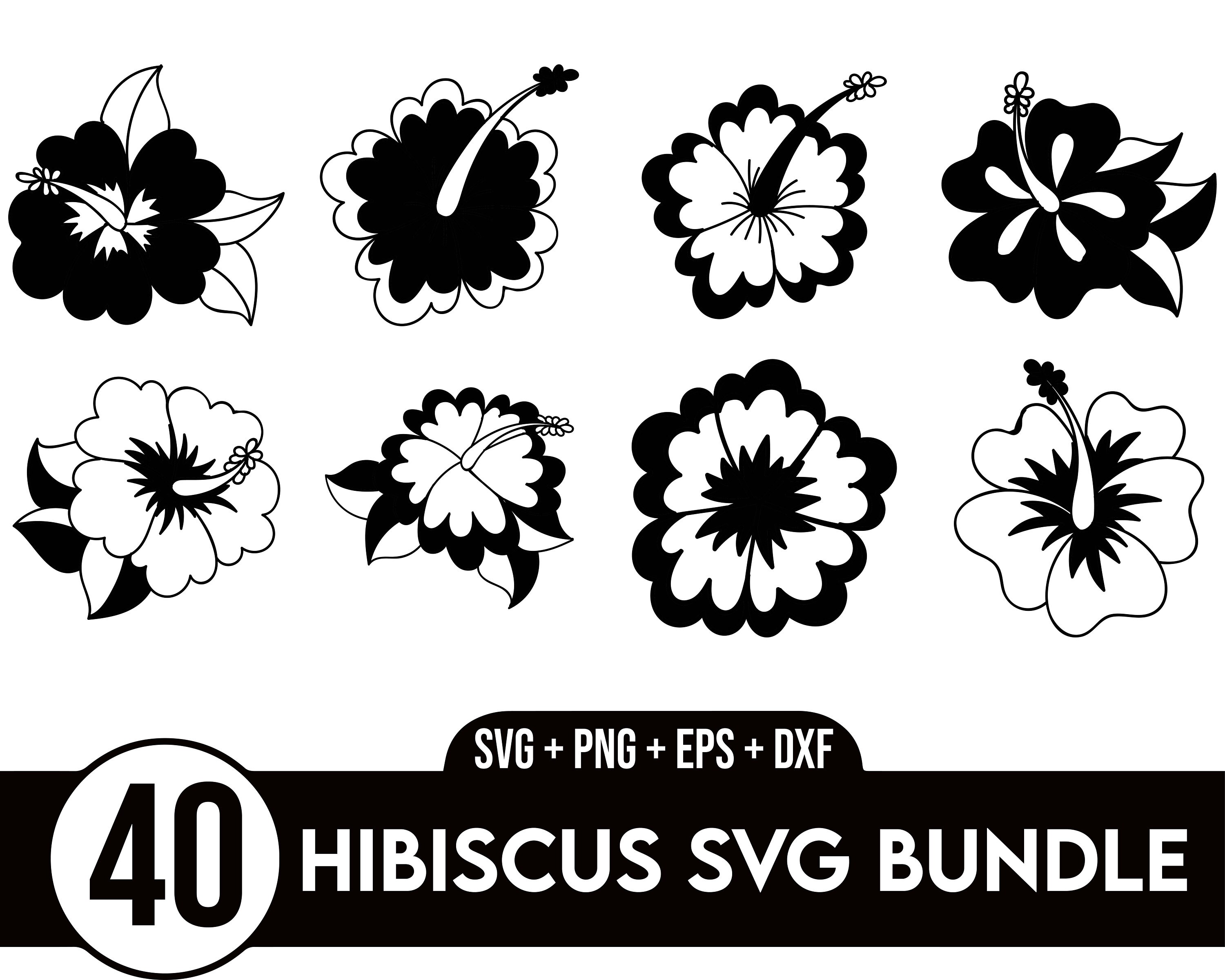 Hibiscus SVG Bundle, Hibiscus PNG Bundle, Hibiscus Clipart, Hibiscus ...