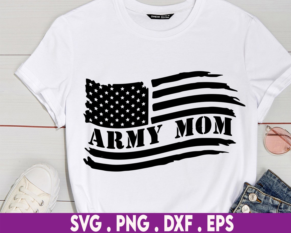 Army Mom Heart Flag Svg, Military Mom Svg, Mom Pride, Svg, Dxf, Jpg ...