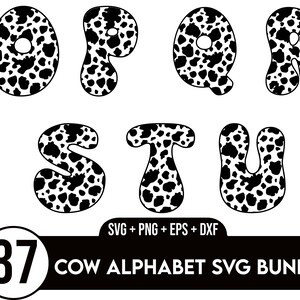 Cow Alphabet SVG Bundle, Cow Numbers Svg, Cow Letters Svg, Birthday Svg ...