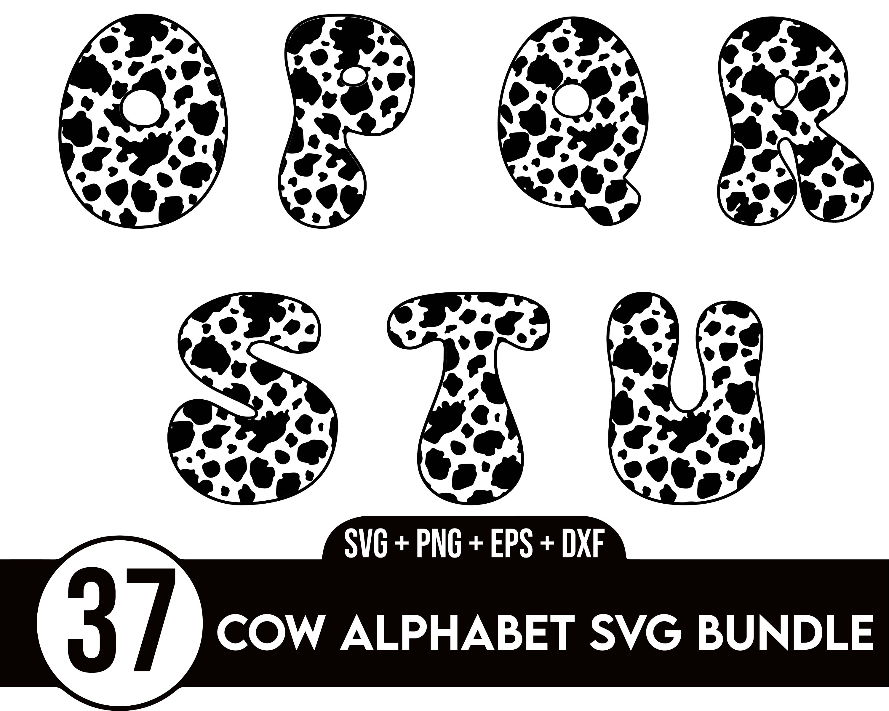 Cow Alphabet SVG Bundle, Cow Numbers Svg, Cow Letters Svg, Birthday Svg ...