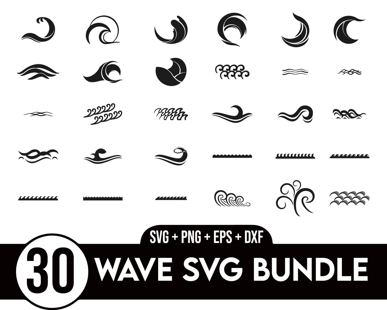 Wave Svg Bundle, Waves Svg Bundle, Waves Clipart, Svg Files for Cricut ...