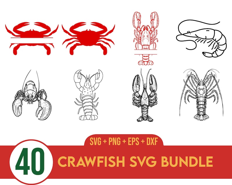 Crawfish SVG/PNG Bundle, Crawfish Boil SVG, Summer,bundle Monogram ...
