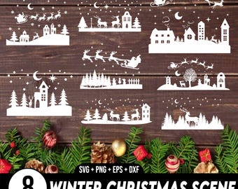 20+ Winter Christmas Scene Svg Bundle, Winter Scene Svg, Magical ...