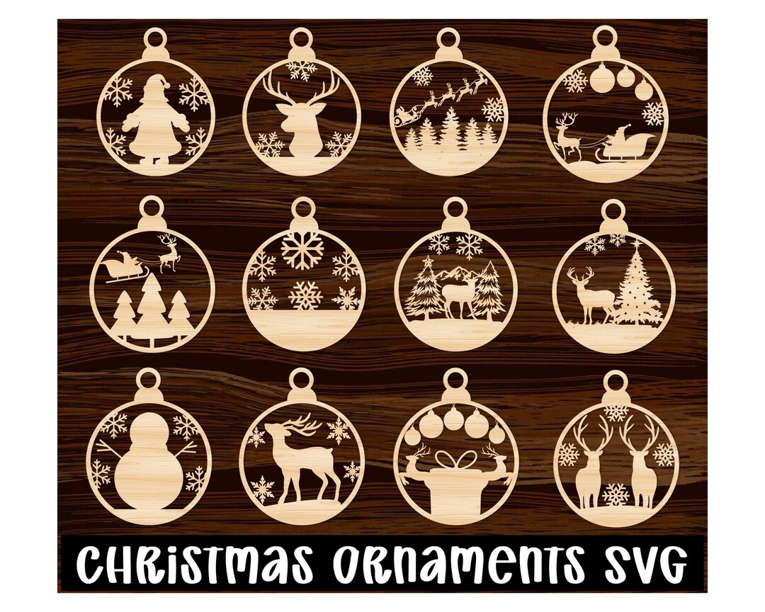 Christmas Balls Svg Bundle, Winter Ornament Svg Bundle, Christmas Scene ...