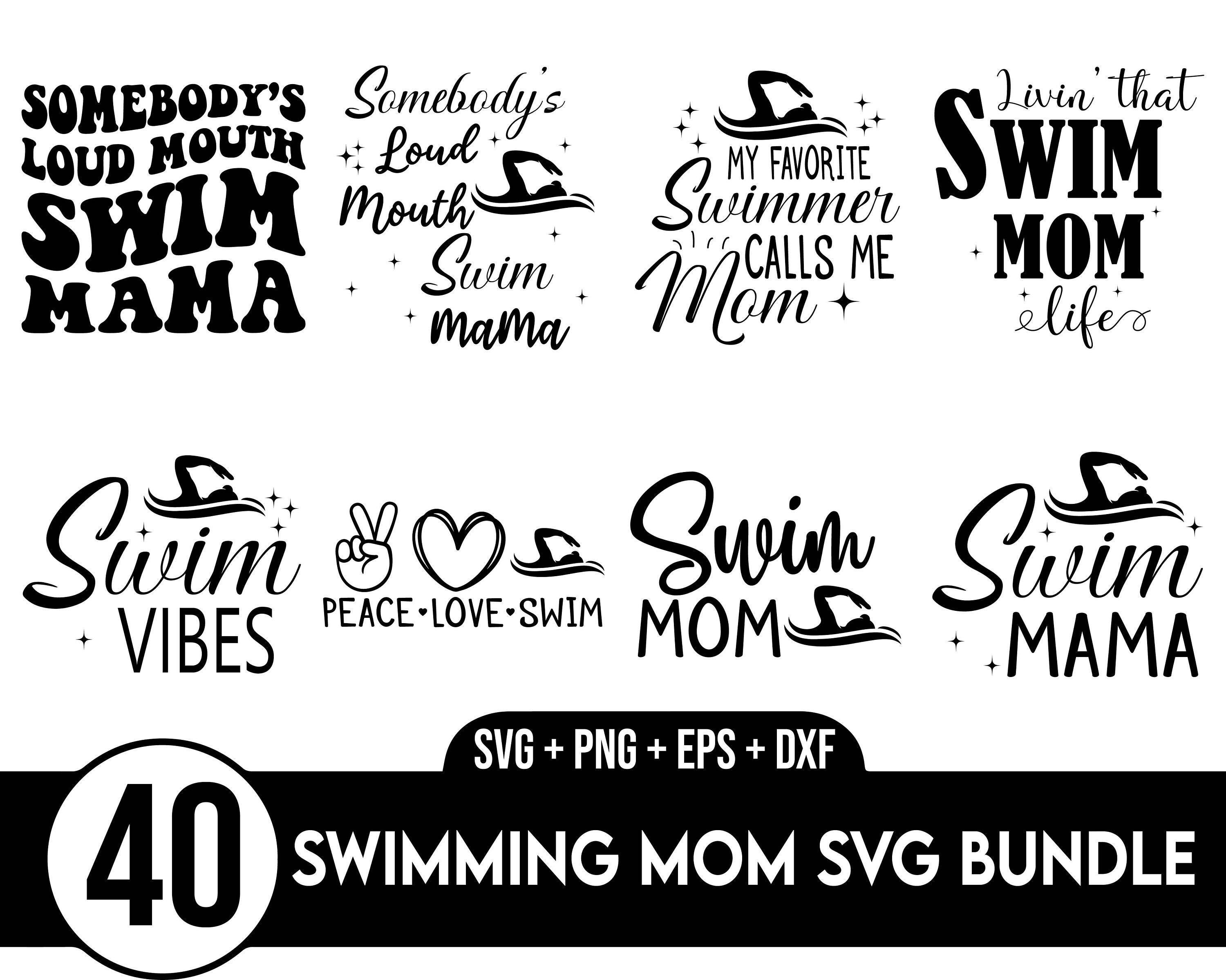 Swimming Mom SVG Bundle, Swimming Svg, Swim Mom Shirt Svg Png Dxf ...