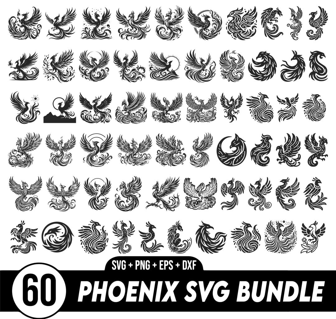 Phoenix SVG Bundle, Phoenix Svg, Phoenix Vector, Phoenix Birds, Phoenix ...
