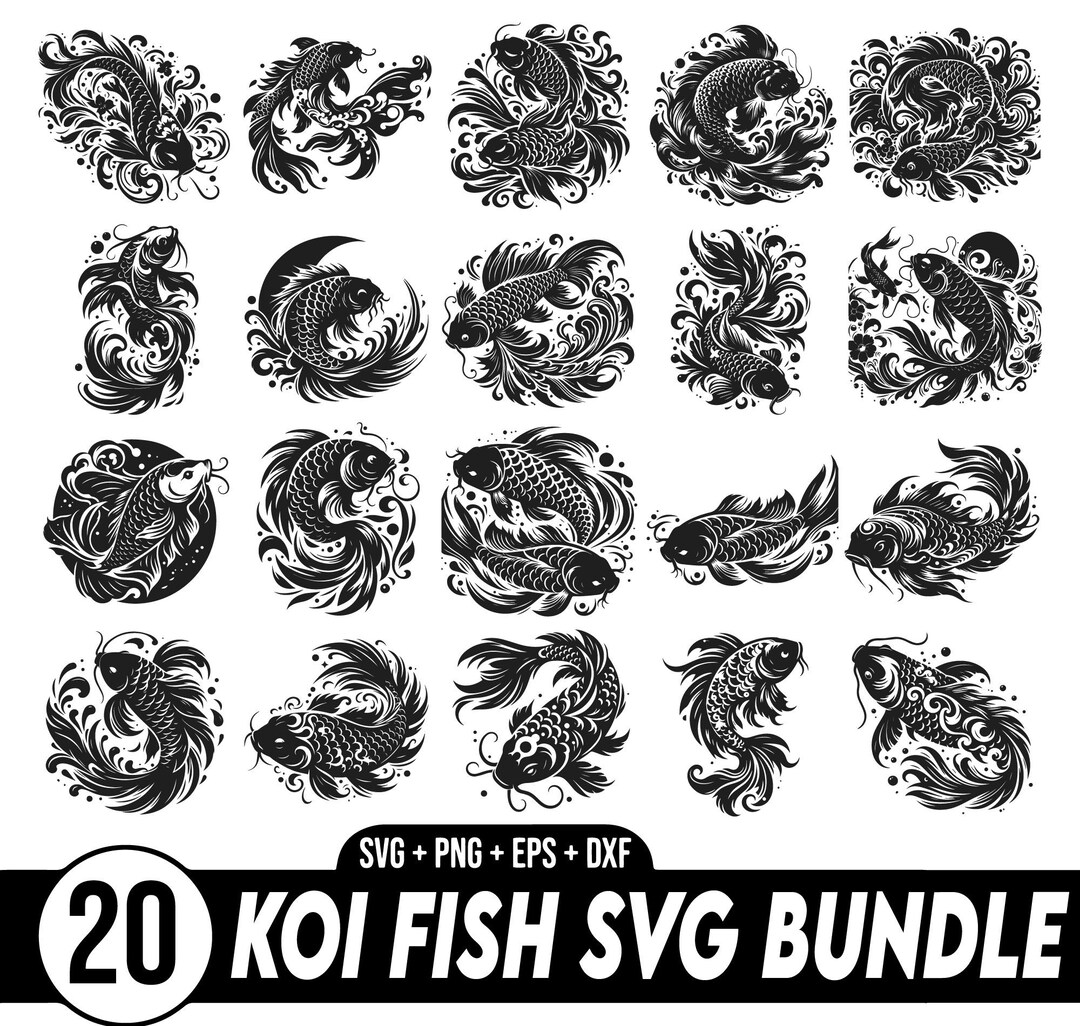 Koi Fish SVG Bundle, Koi Fish Clipart, Fish Clipart, Koi Fish Svg, PNG ...