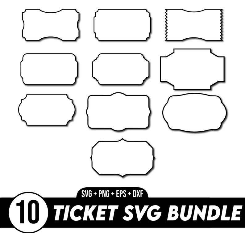 Ticket SVG Bundle, Ticket SVG, Movie Tickets PNG, Ticket Silhouette ...