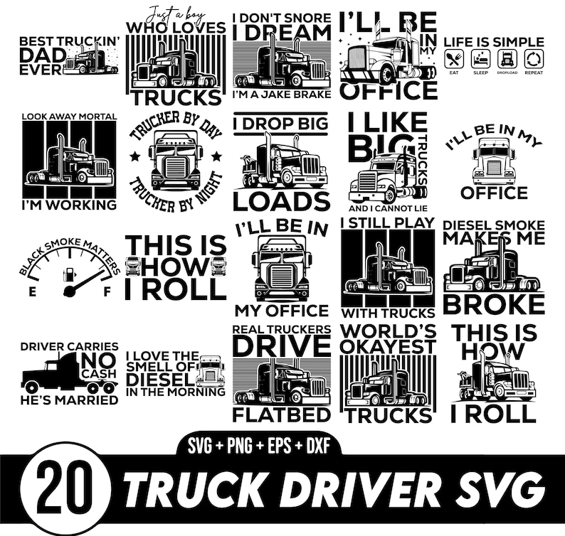 Truck Driver SVG Bundle, Trucker SVG Bundle, Trucking Svg, Trucking ...